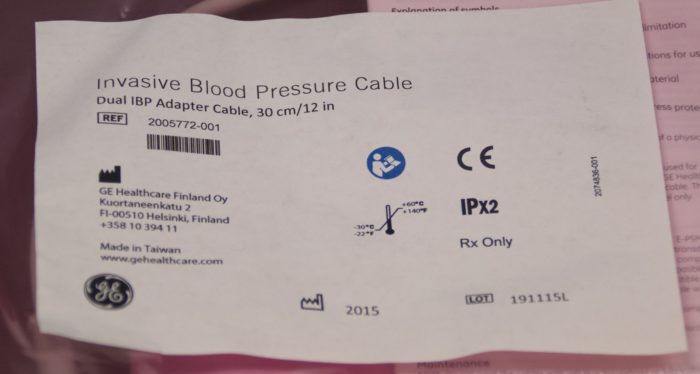GE 2005772-001 Invasive Blood Pressure Cable (R30) - Apexx Solutions
