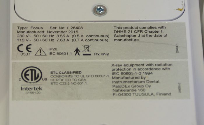 Instrumentarium PaloDex Dexis Focus Dental X-Ray (FA1) - Apexx Solutions