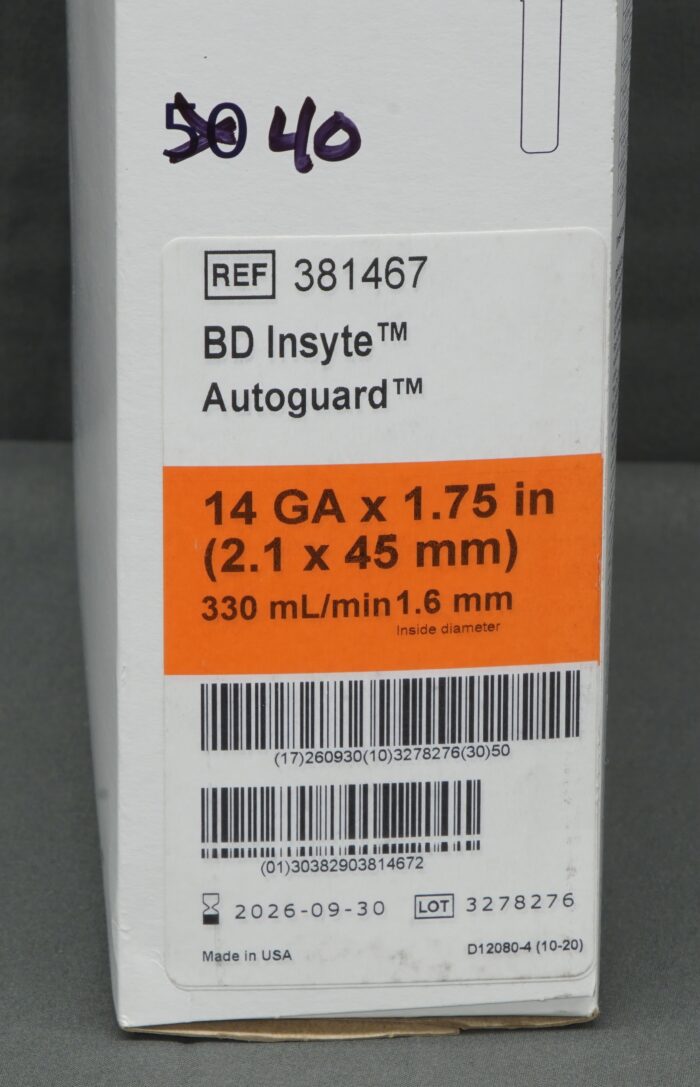 BD 381467 Insyte Autoguard Shielded IV Catheter - Box Of 40 (R2 ...